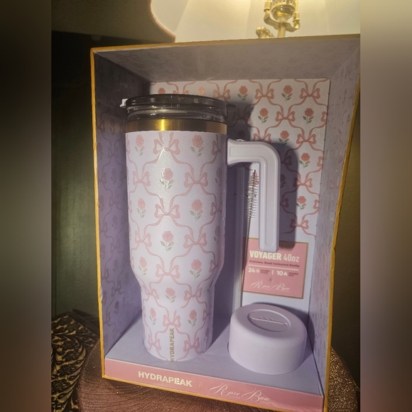 Dining | Hydrapeak Voyager 4oz Tumbler Pink Bow And Roses Purple ...